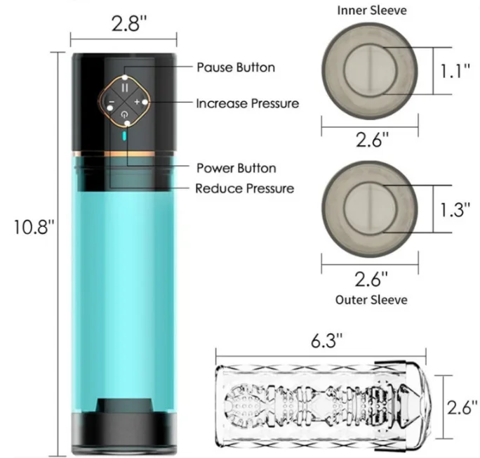 Penis Training Pump with AI Chip Induction for Enlargement