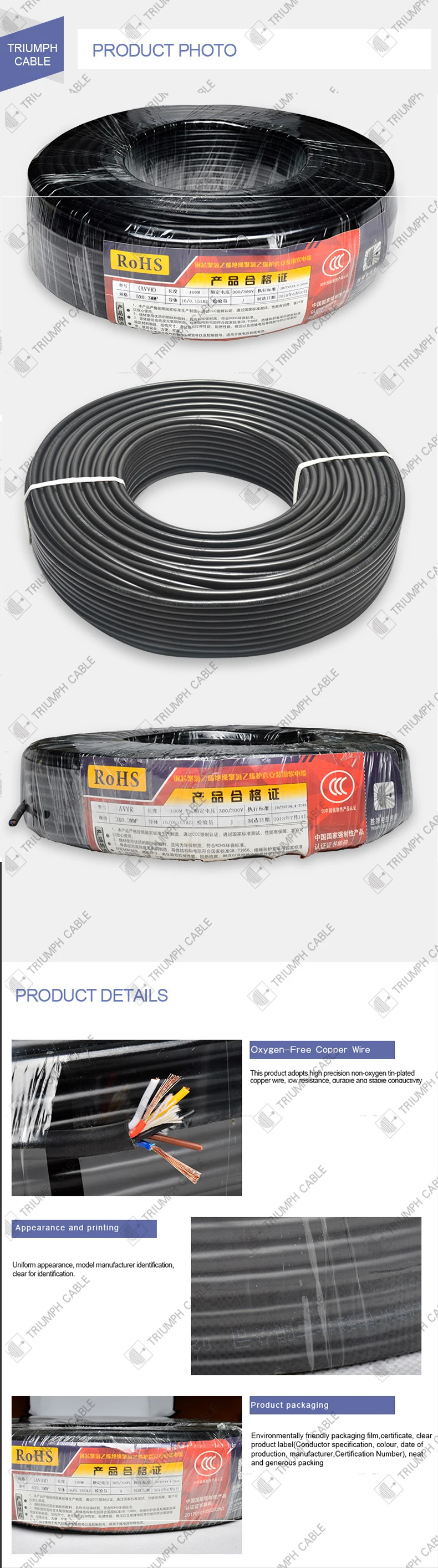 Multi Core Wire AVVR 8x0.3mm - Flexible, High Voltage Cable