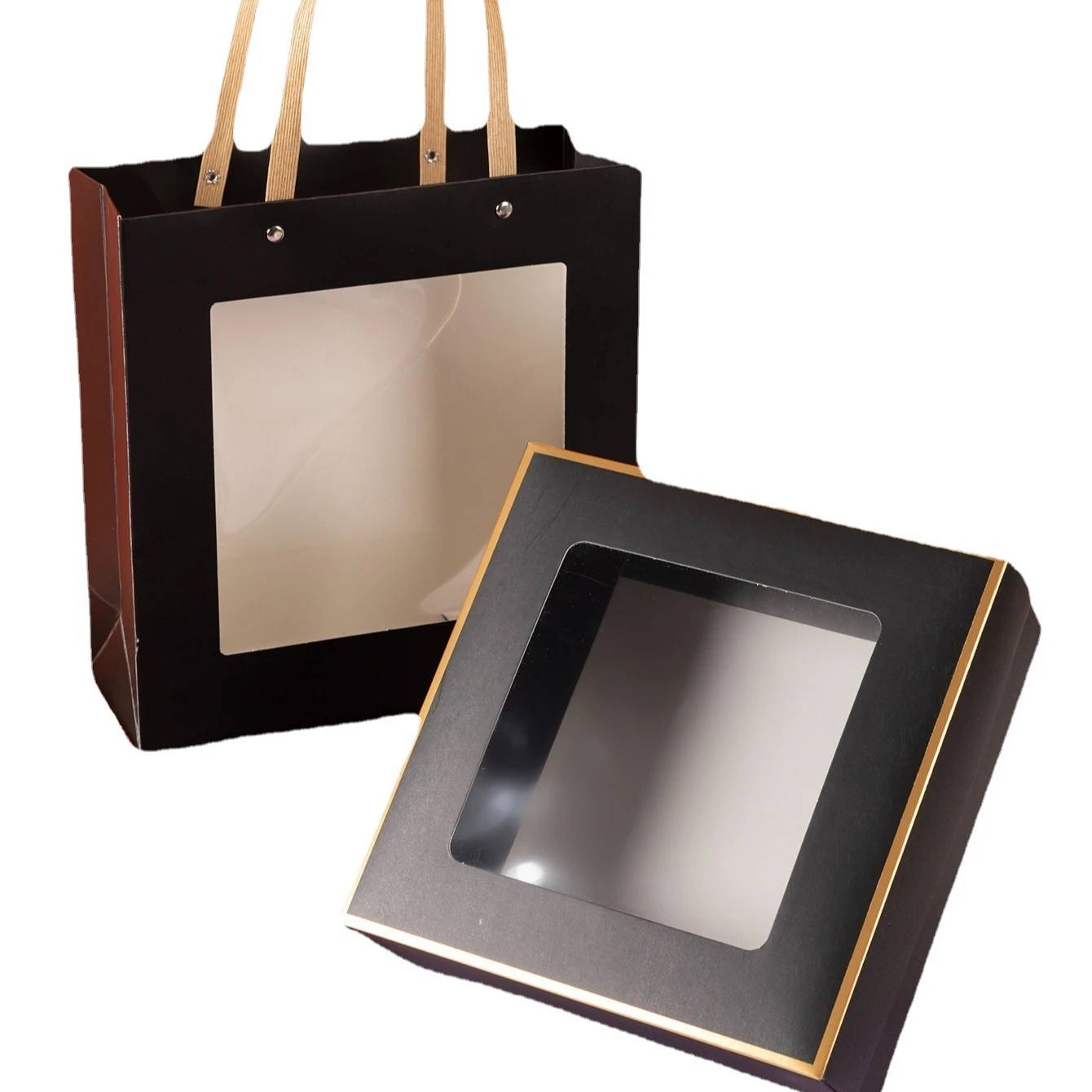 Open Window Gift Box Custom Folding Christmas Creative Transparent ...