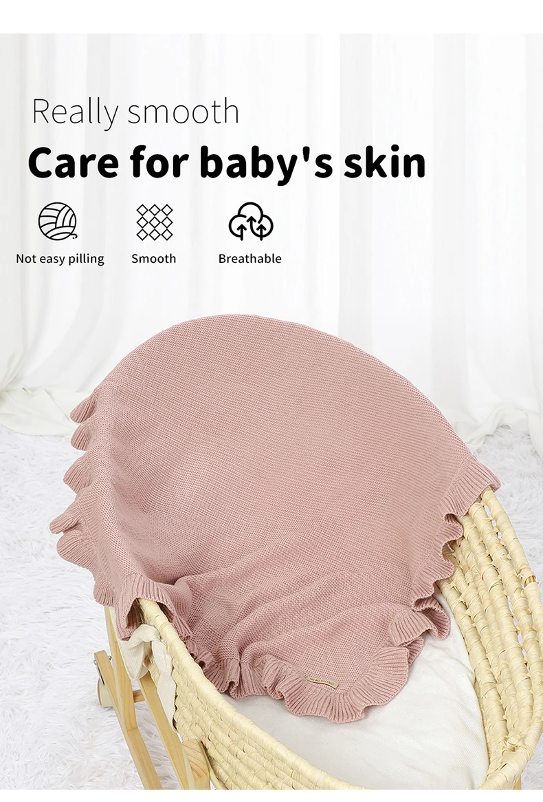 Ins Custom Knitted Newborn Baby Blanket Fleece Fabric Swaddle Animal ...