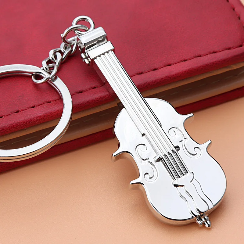 Violin Keychain Souvenir Music Note instrument Keychain 3D Metal Enamel ...