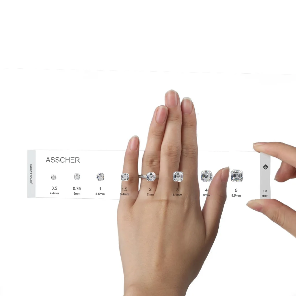 Visual Diamond Size & Shape Kit10 Shapes 3mm Acrylic 0.5ct-5ct Wooden ...