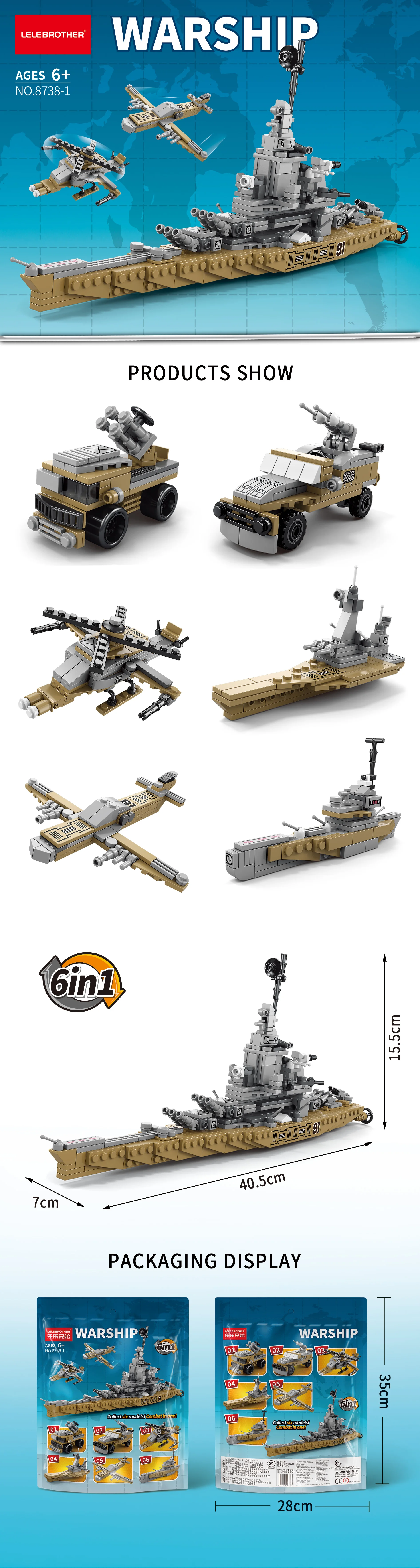 LELE Brother Color Bag Building Blocks - Fire Mecha 6 in 1