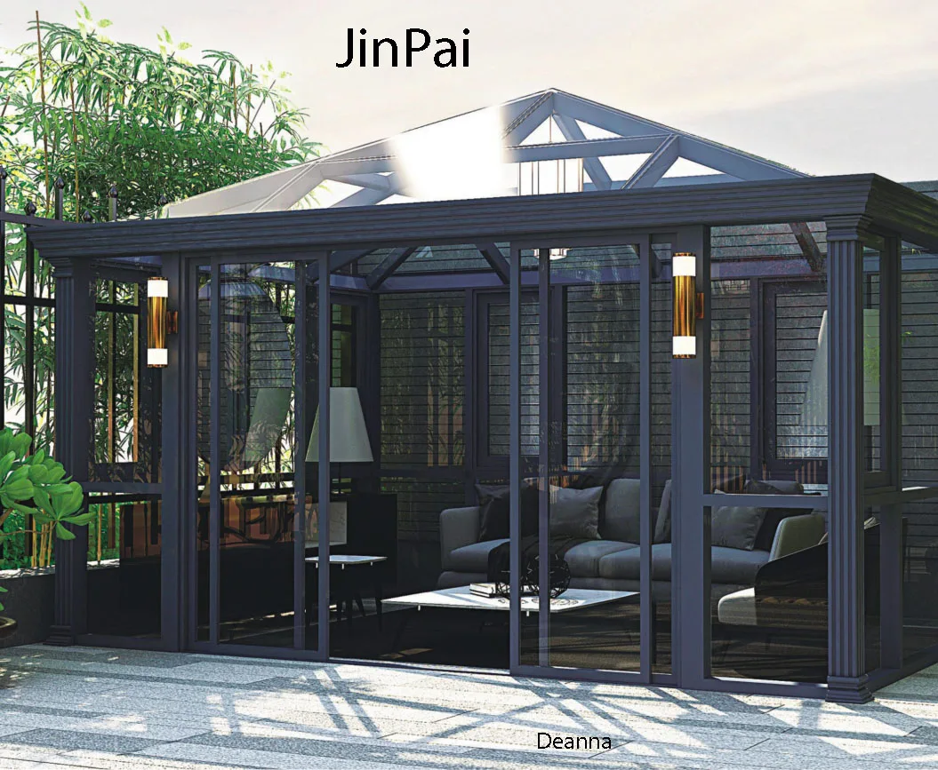 Jinpai Garden Veranda Villa Living Portable Aluminum Glass Sunroom