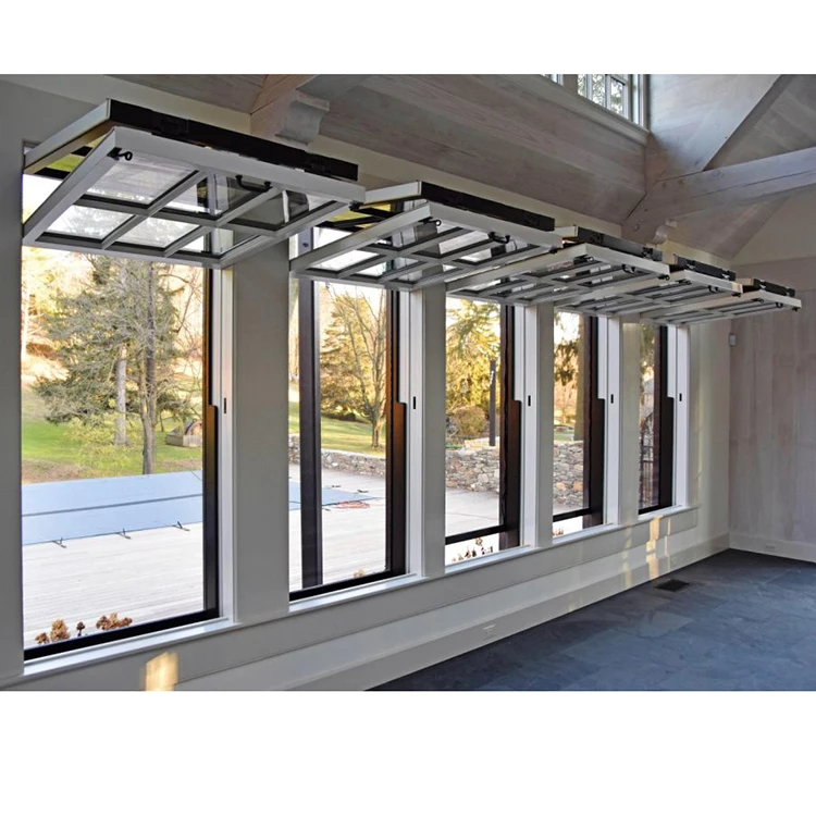 Aluminium Customize Kitchen Bi Fold Window Vertical Top Folding Glass ...