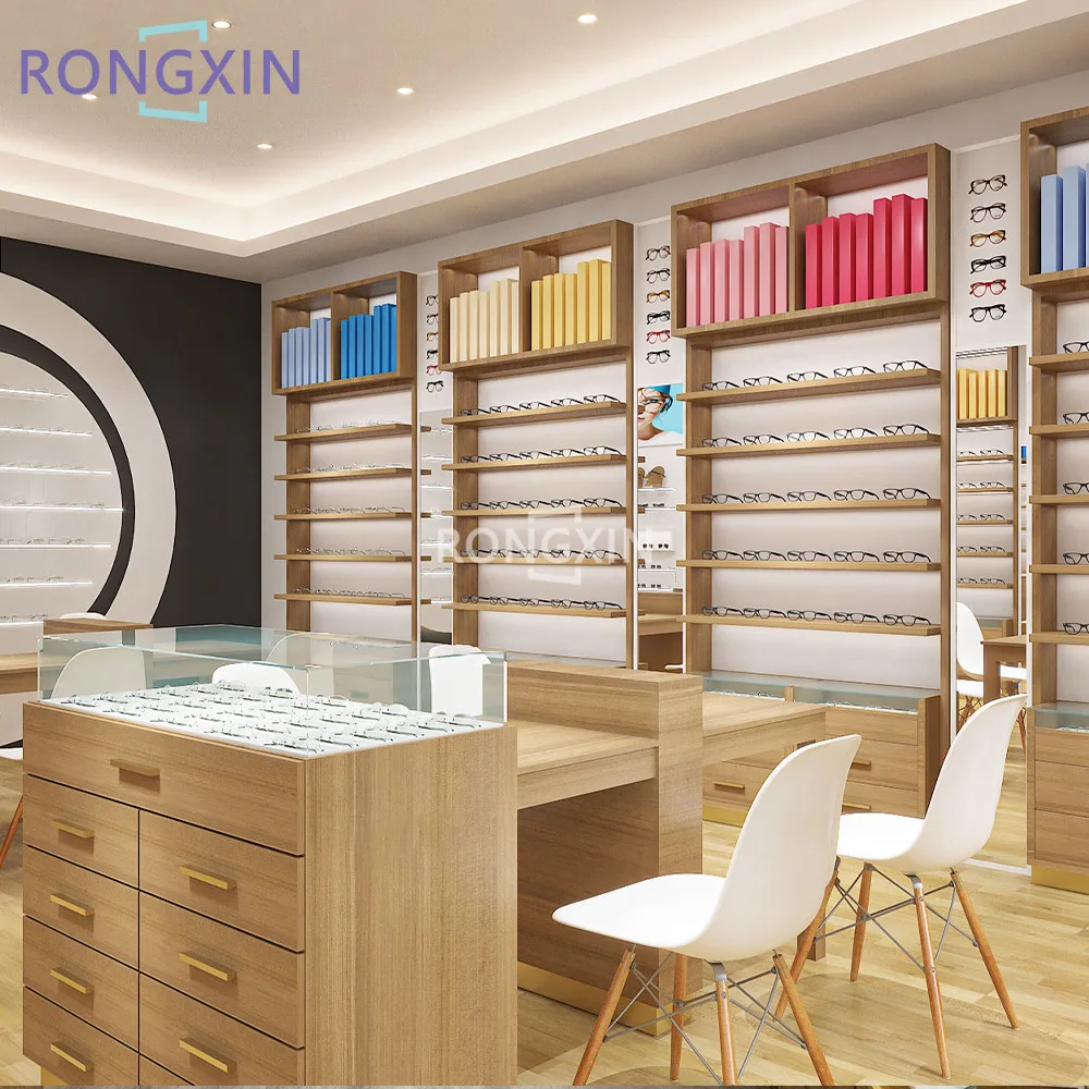 Modern Eyewear Store Interior Design Wooden Optical Store Display ...