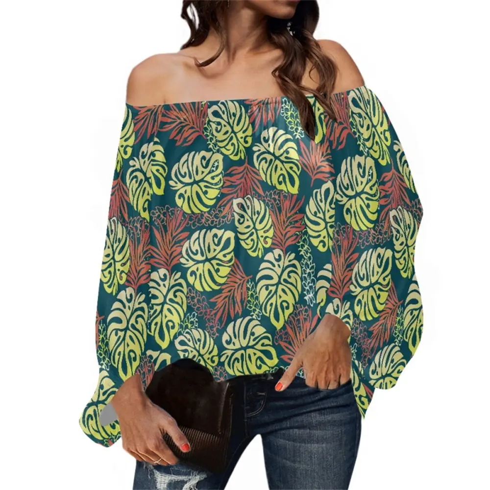 Pacific Islands Clothing 2024 Sexy Puff Sleeve Hawaiian Casual Blouse ...