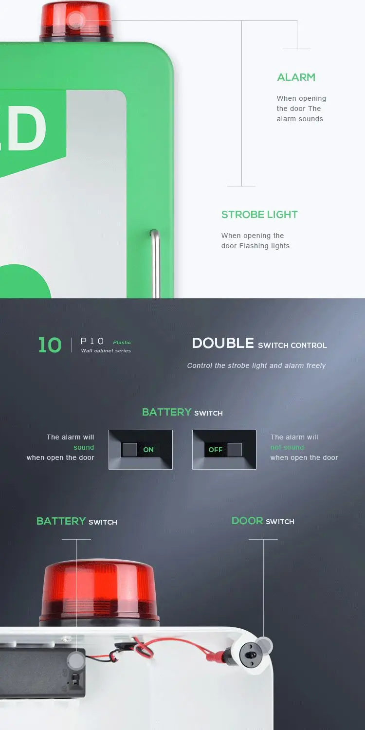 WAP P10 Outdoor Waterproof AED Storage Cabinet - Durable & Secure