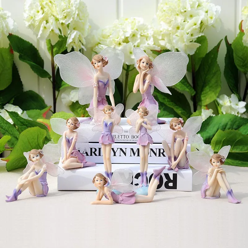Handmade Mini Resin Fairy Statues for Fairy Garden Decor