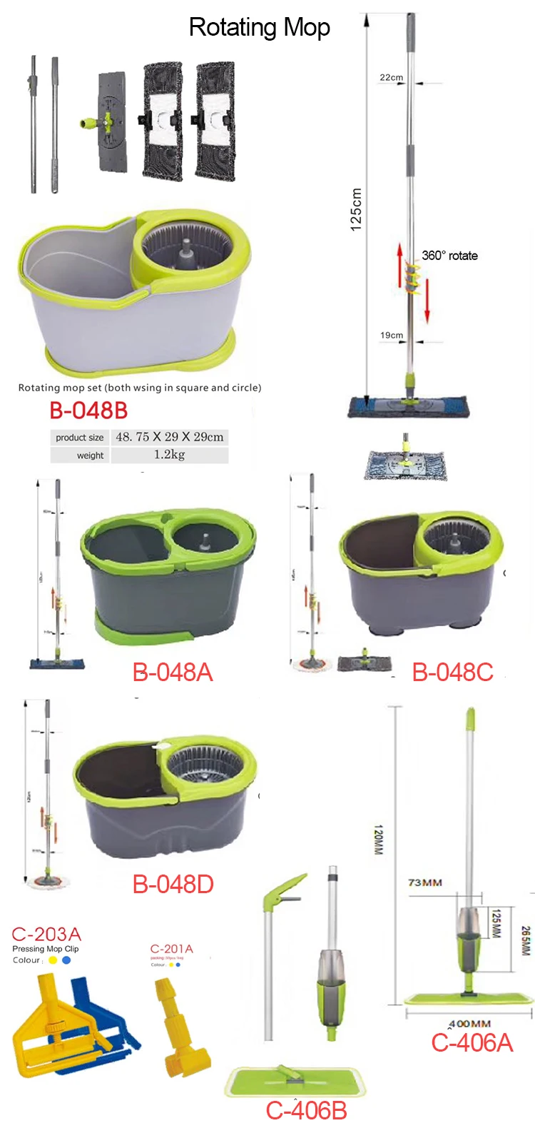 Aluminum Flat Mops Floor Duster Hotel&restaurant Supplies Rotating ...
