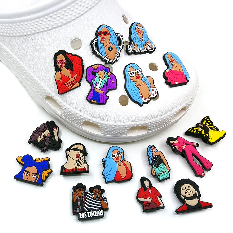 Super Star Sexy Cartoon Shoe Charms Custom Croc Pvc Shoe Lace ...