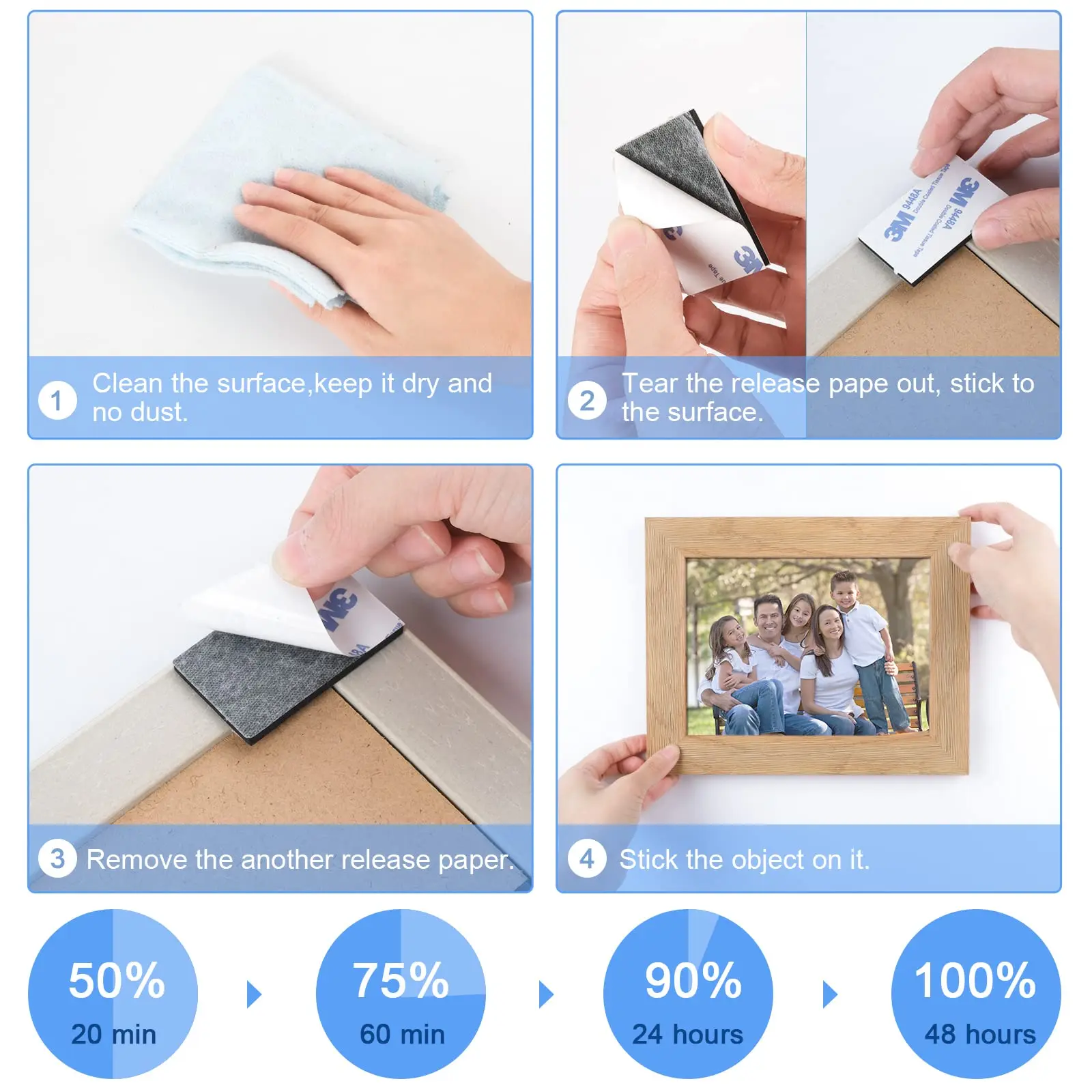 Double Sided Adhesive Pads, 60pcs Foam Tape Pads with 3M Adhesive ...