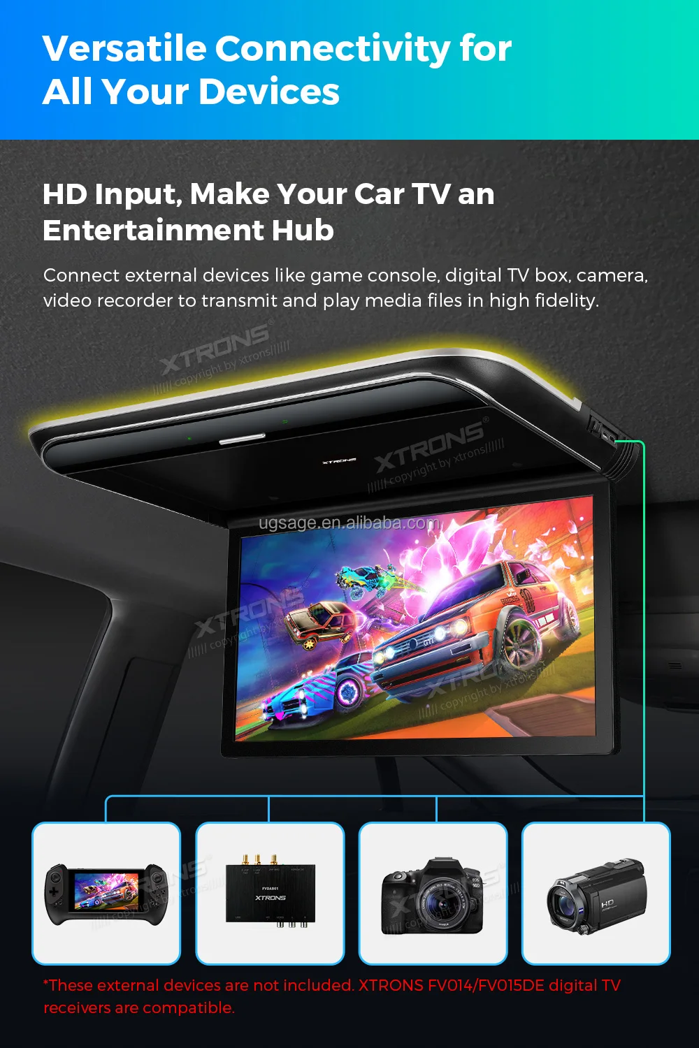 XTRONS 19.5" 8K IPS Car Screen - Premium Multimedia Monitor