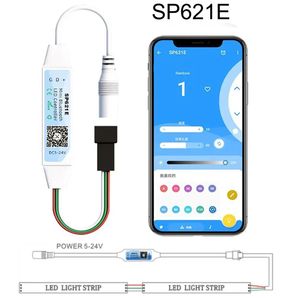 SP621E Mini Pixel Strip Controller - App Control LED Lights