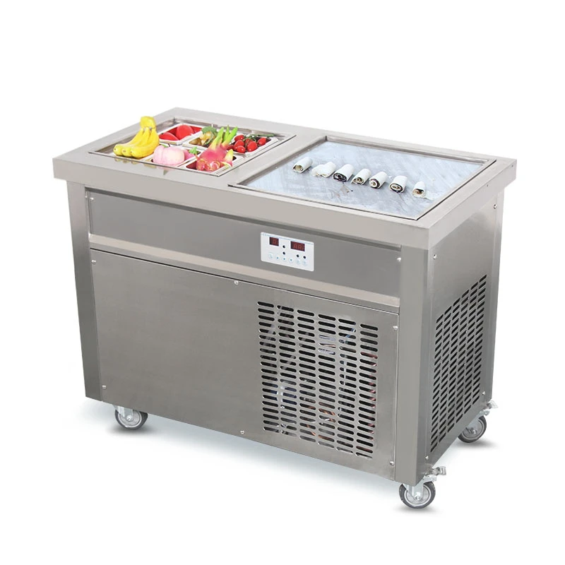 Kolice 1+6 Fry Ice Cream Machine Roll Ice Cream Machine Fried Ice Cream ...