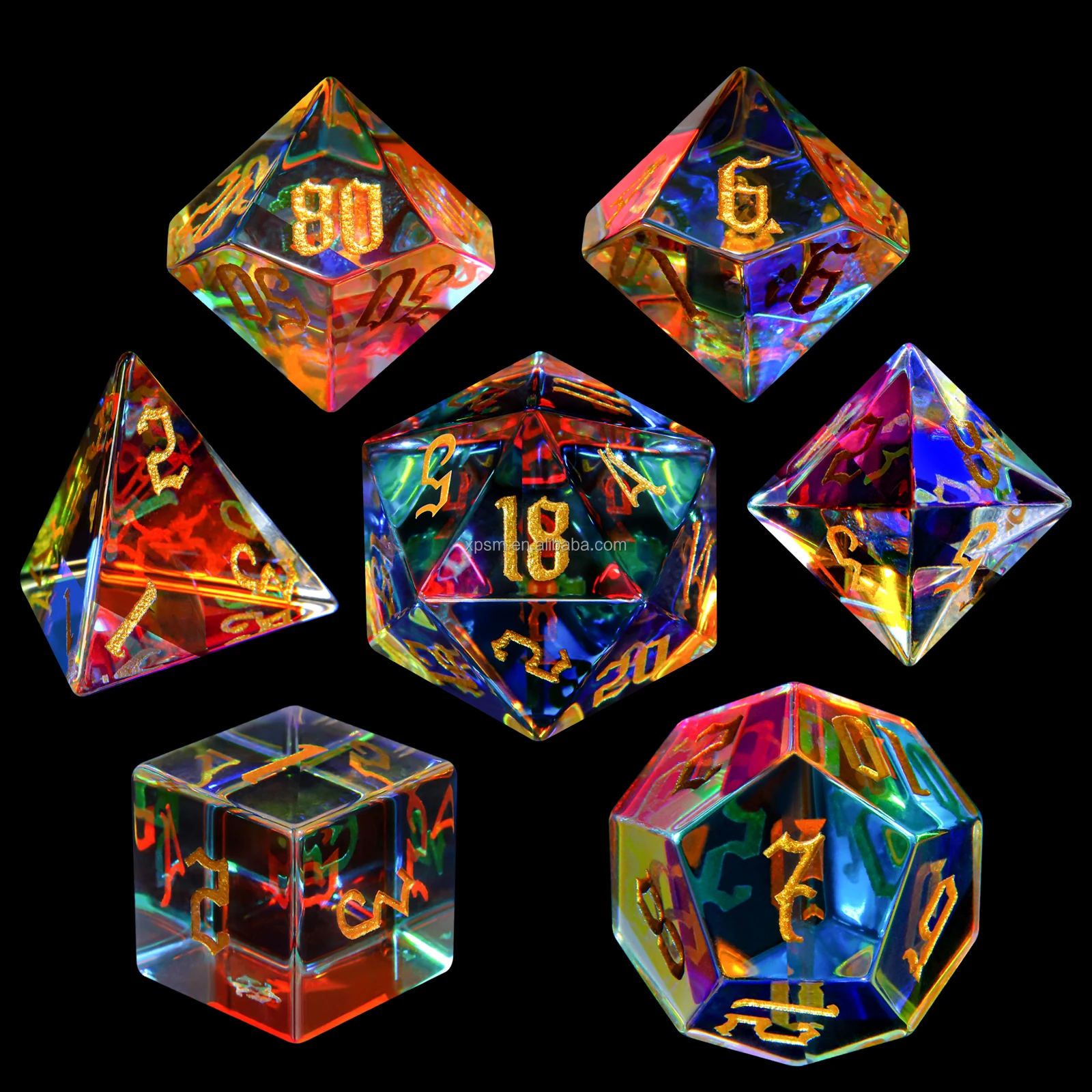 Customized Handmade Glass Dnd Dice Set Custom Polyhedron Game Dice ...