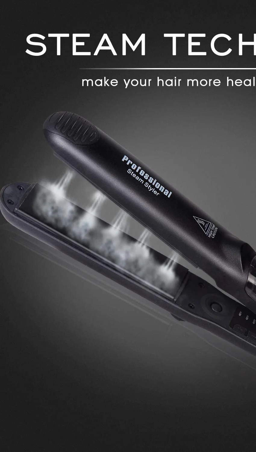 Logo Private Label 2 In 1 Steam Straighteners For Hair 230c 500f Professional Salon Ceramic ...