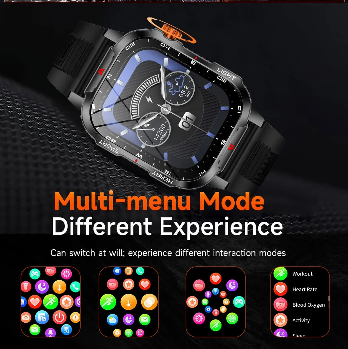 CR210 1100mAh Smartwatch: 2.01" TFT Screen, 3ATM Waterproof, Fitness ...