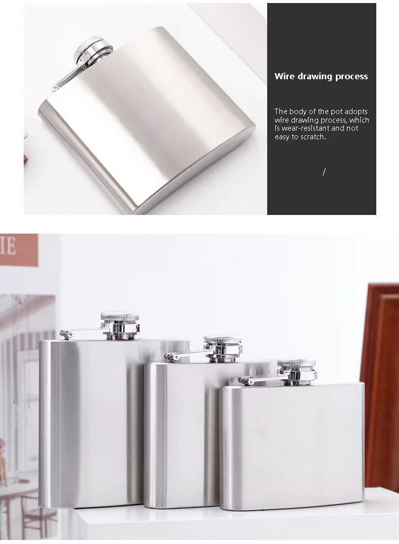 High Quality Stainless Steel Wine Bottle Whiskey Flask Russian Outdoor ...