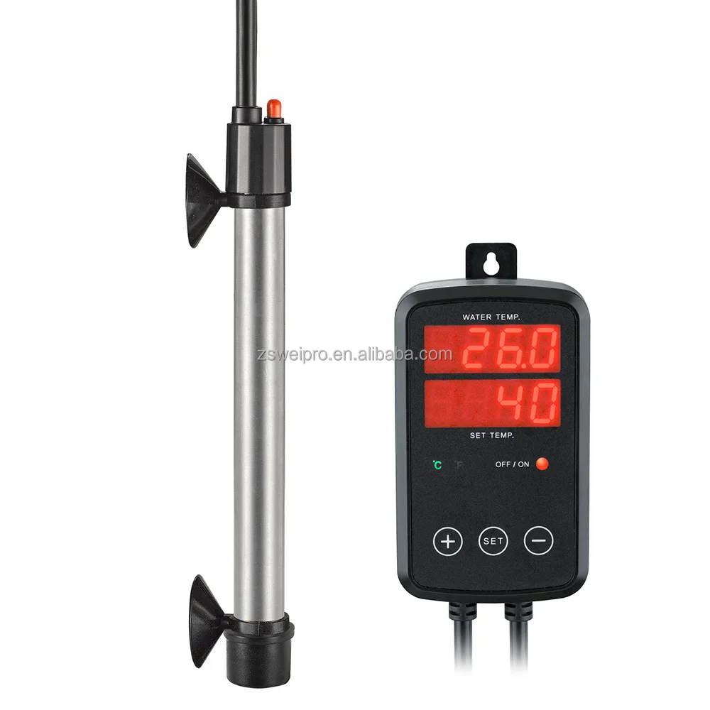 Weipro 100w/200w/300w/500w Submersible Fish Tank Heater With Led ...