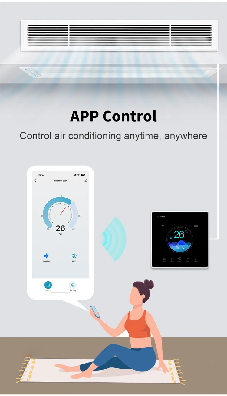 Tuya WiFi Thermostat for Daikin VRF - Wireless Remote Controller for ...