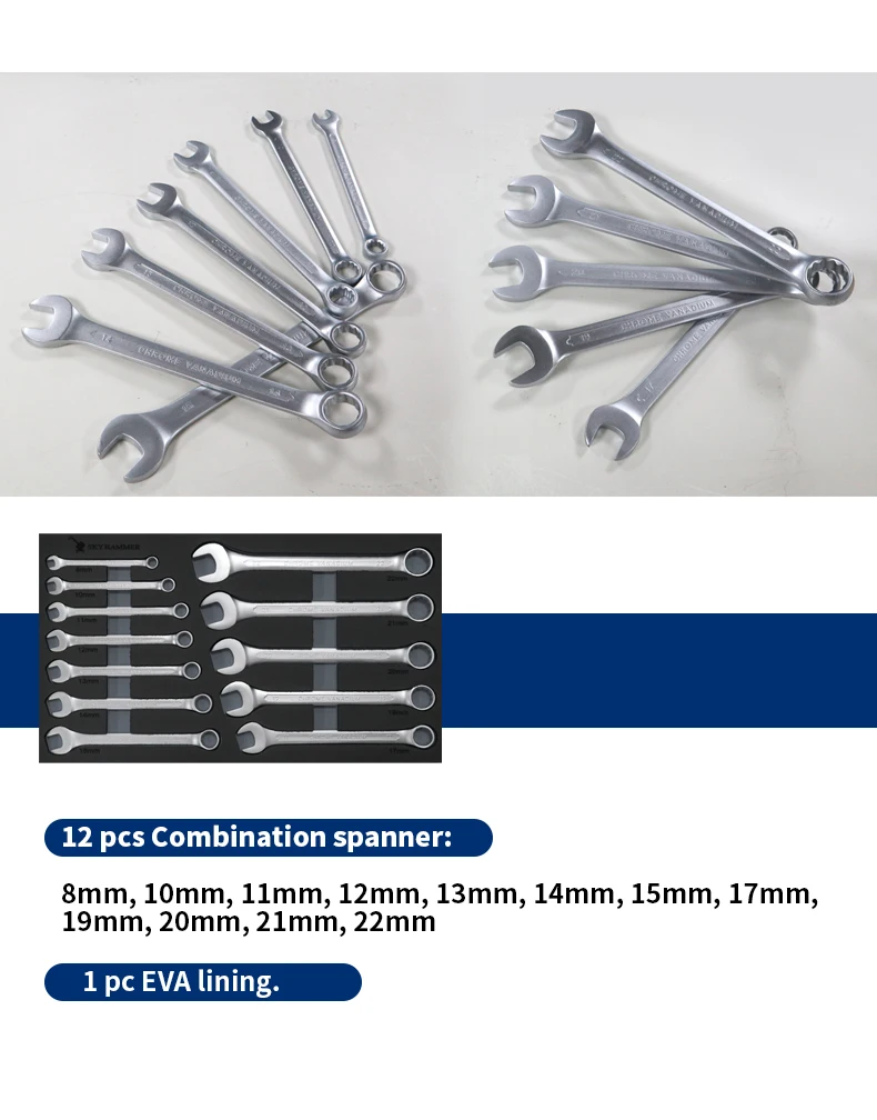 3 Drawer Tool Chest Box with 106pcs EVA Foam Tools Set for Garage ...