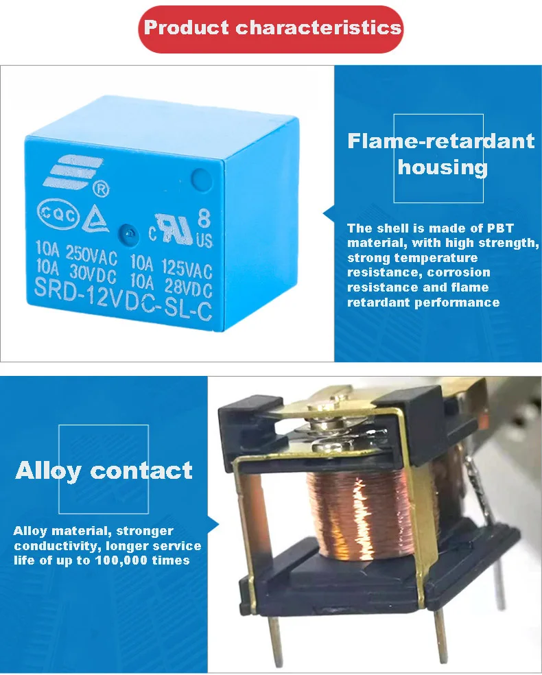 Hungso High Quality 10a 250vac Relays To 30vdc 15a 120vac Sru-24vdc-sl ...