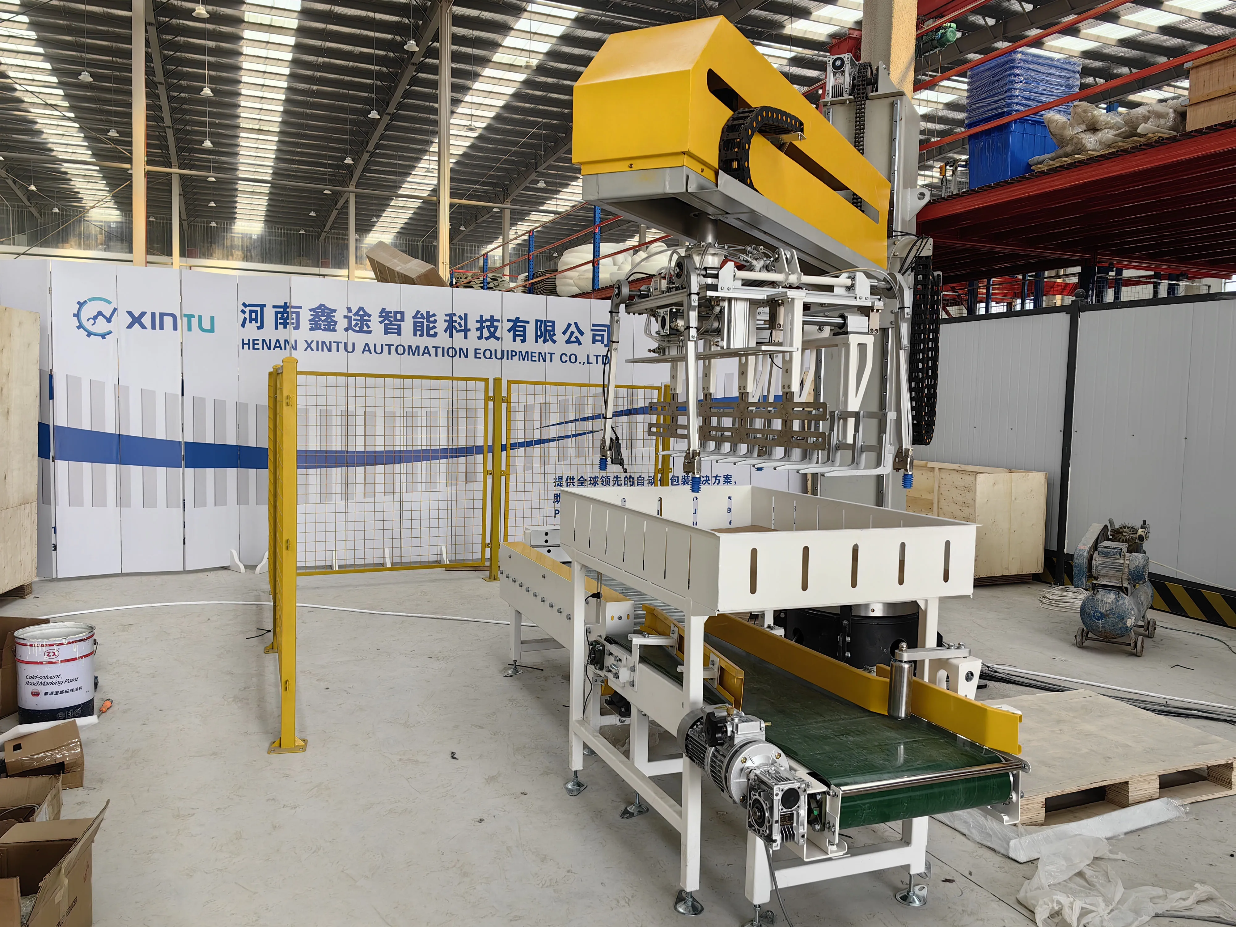 Single-Column Robot Palletizer 25kg/50kg Stacker Crane PLC Core ...