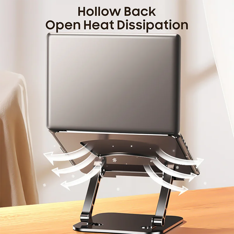 Adjustable Ergonomic Laptop Stand - Carbon Steel & Foldable