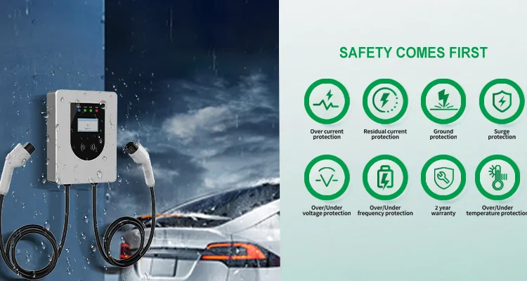 22kw 400v App Rfid Ocpp 3 Phase Level 2 Ev Charger Type 2 Iec 62196 Ev ...