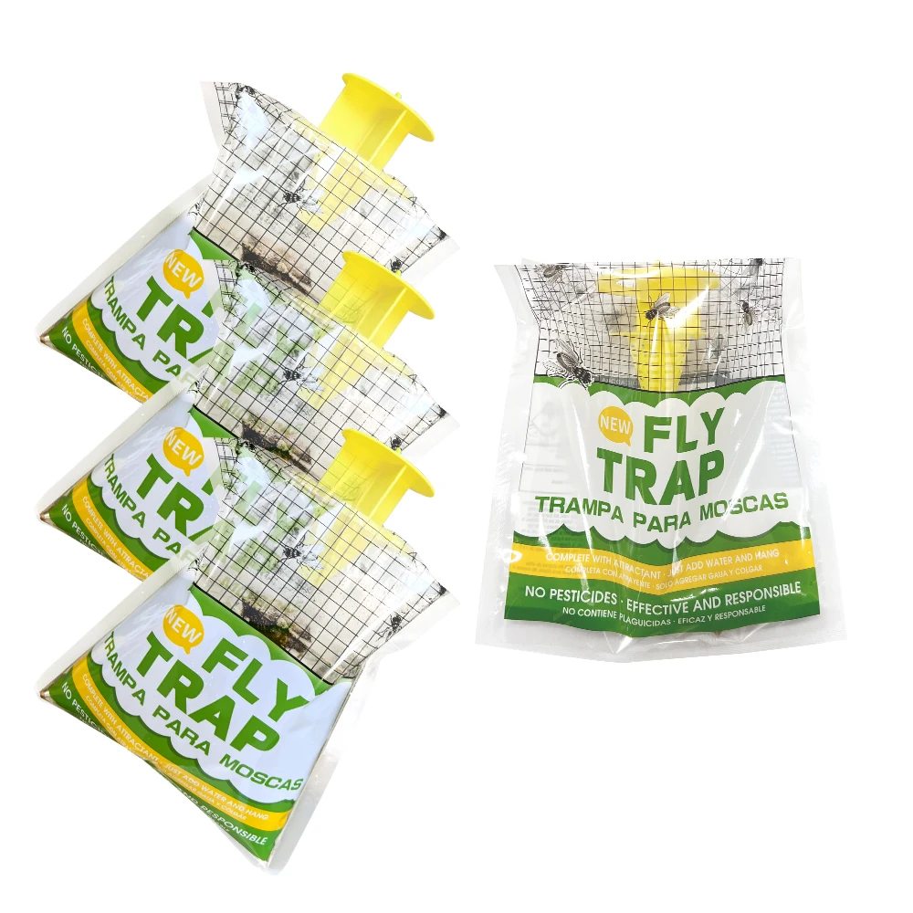Outdoor Hanging Fly Trap Disposable fly trap bag Non-Toxic Fly Catcher ...