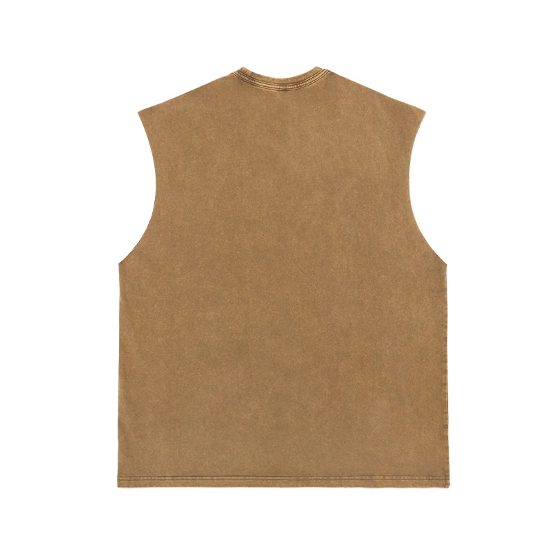 Custom Quality Sleeveless Undershirt Vest Cotton Washed Distressed Tank ...