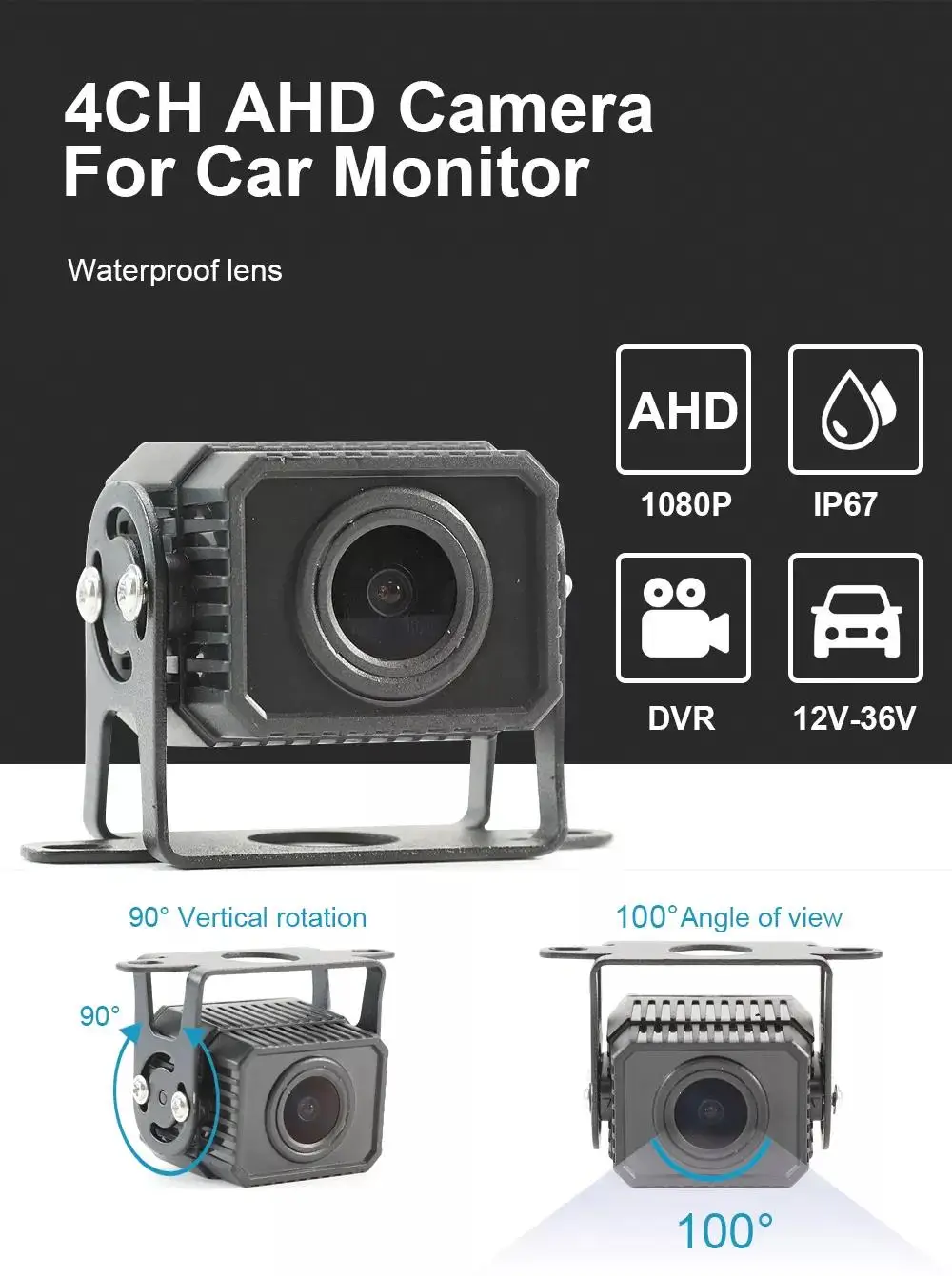 10.36 Inch 4 Channels Split Screen Car MP4 DVR Recorder