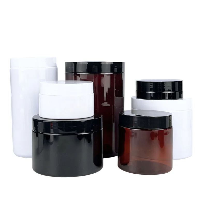 30g 50g 200g 250g Glass Jars White Black Gold Round Empty Frosted Amber ...