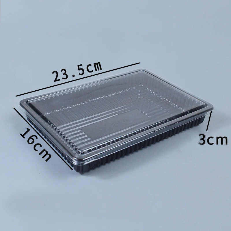 Best Price Disposable Beef Mutton Food Box Lid Black Transparent PP ...