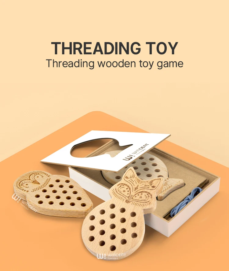 Wooden Lacing Animal Threading Toys Juguete Baby Educational Toys ...