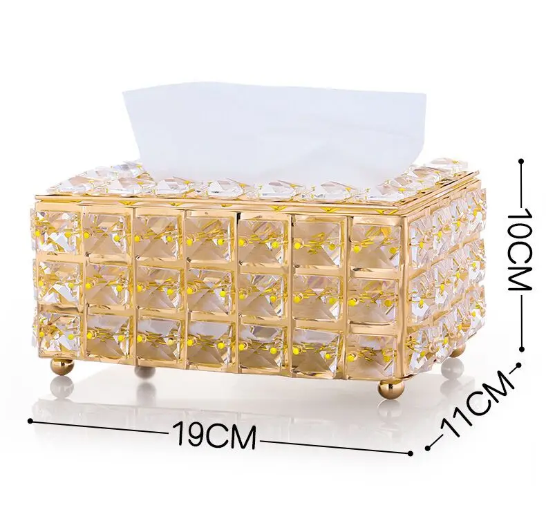 Luxury Crystal Tissue Cover Box Restaurant Home Decorative Paper Mache ...