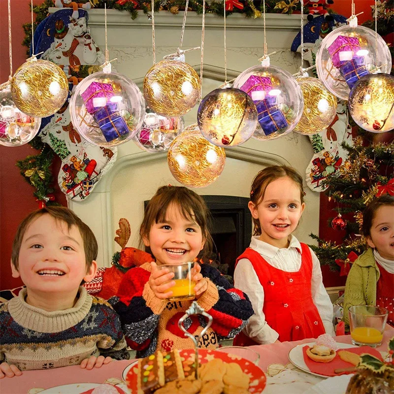 Clear Plastic Christmas Ball Openable Clear Fillable Christmas Ball ...