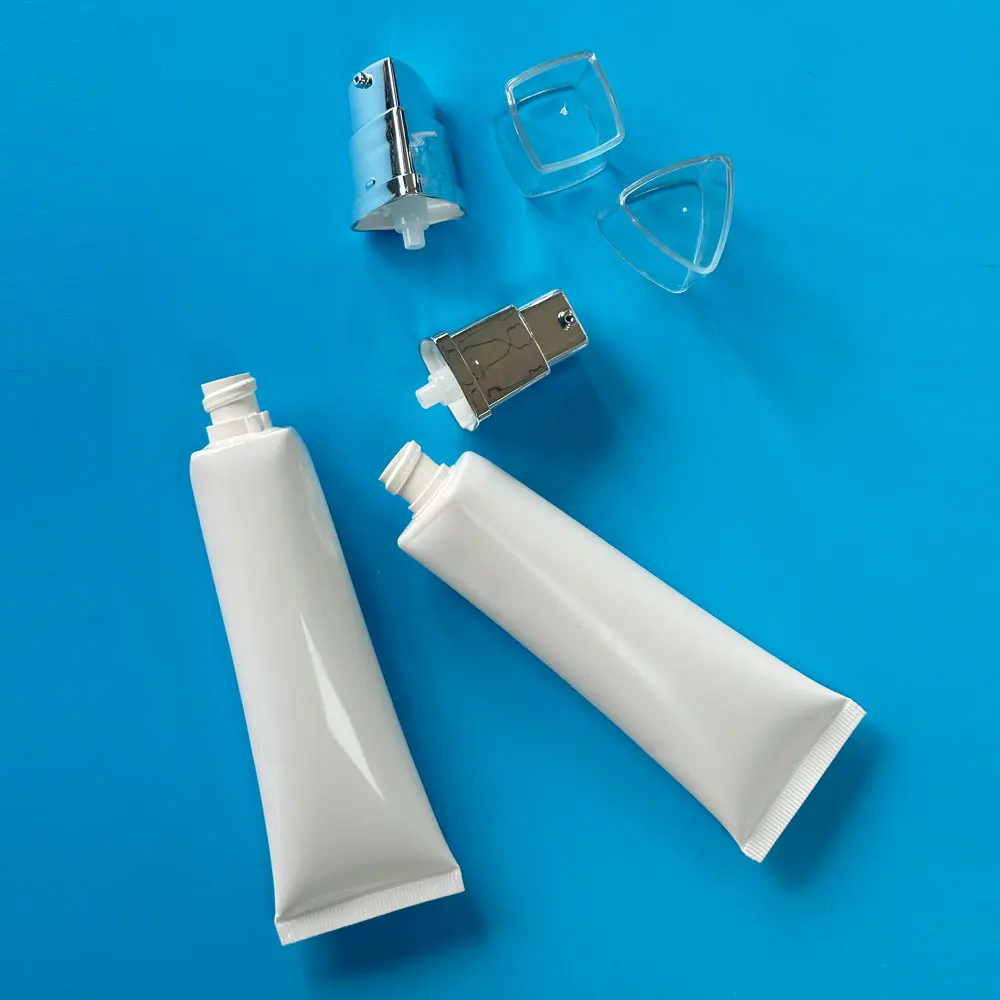 New Design Cosmetic Plastic Triangle Airless Squeeze Pump Tube 30ml ...