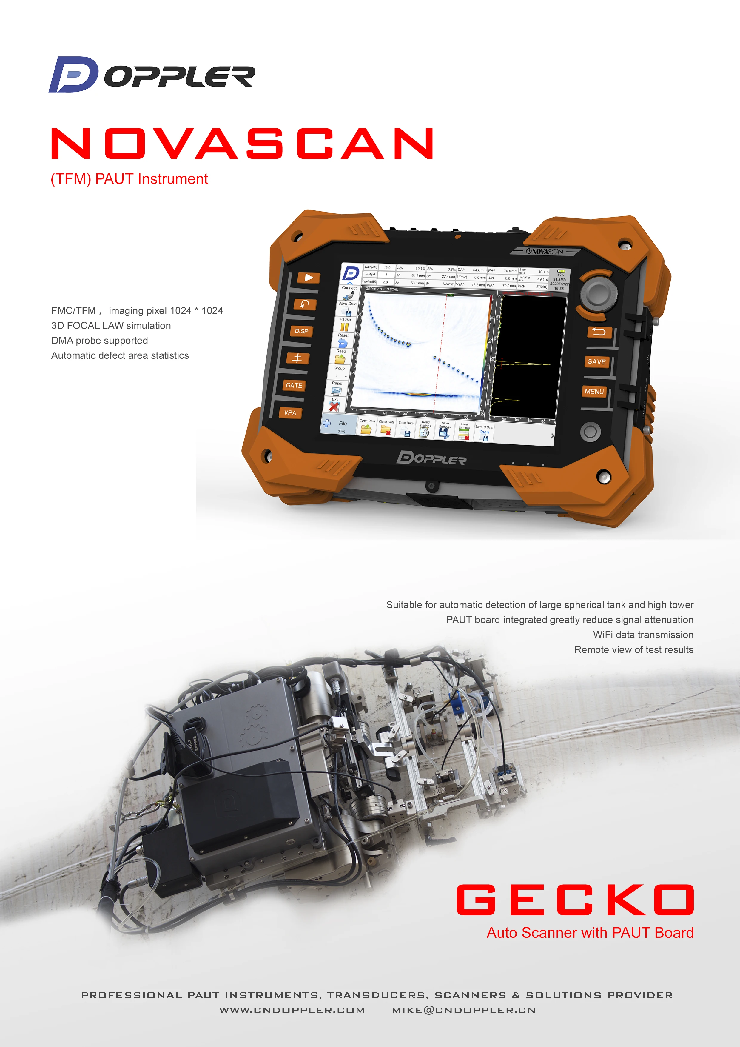 Doppler Novascan Ultrasound Phased Array Flaw Detector