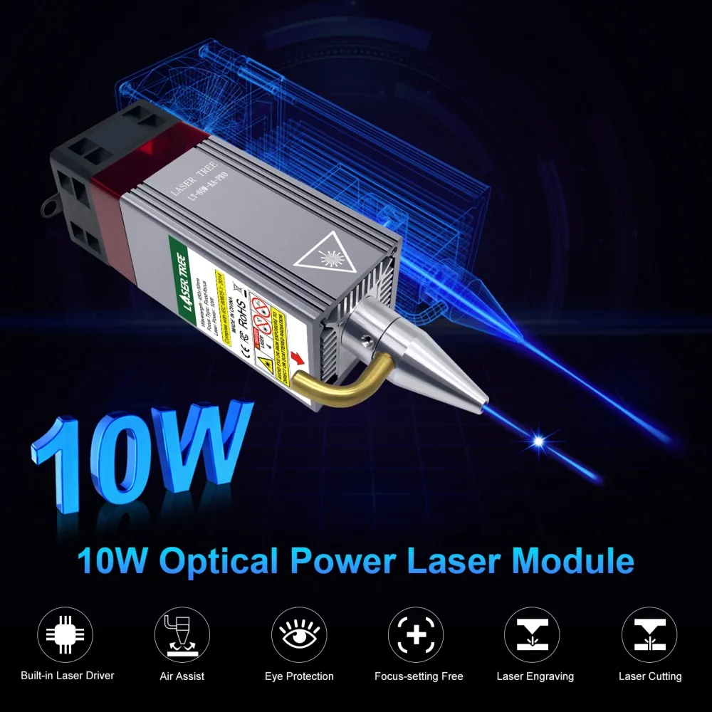 LASER TREE 10W Blue Light Module for Smart Engraving Tools
