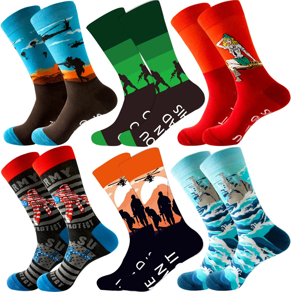 High Quality Colorful Sock Cotton Fashion Patterned Fun Sock Unisex ...
