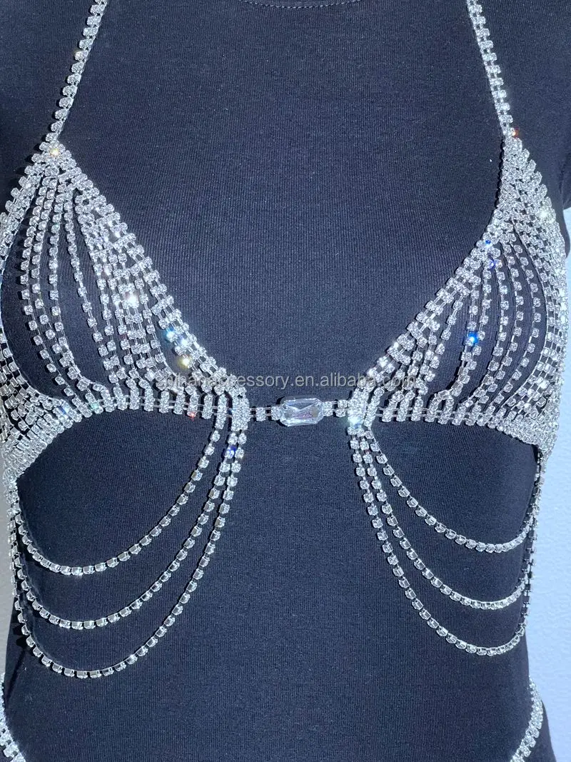 Shihan Bc215161 Bikini Body Harness Jewelry Bra And Thong Set Crystal ...