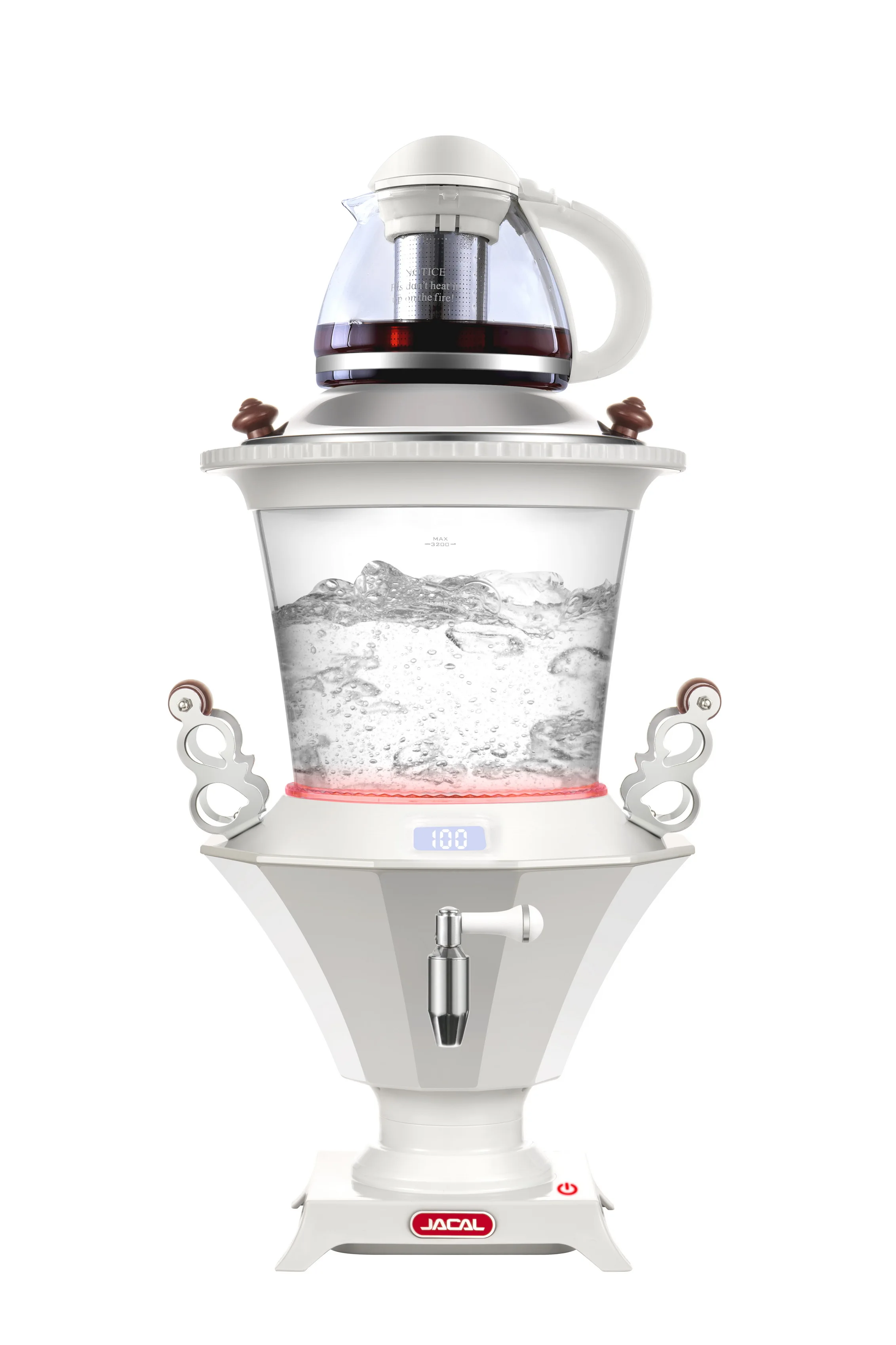 Glass Samovar with LED Temperature Display - Perfect for Home