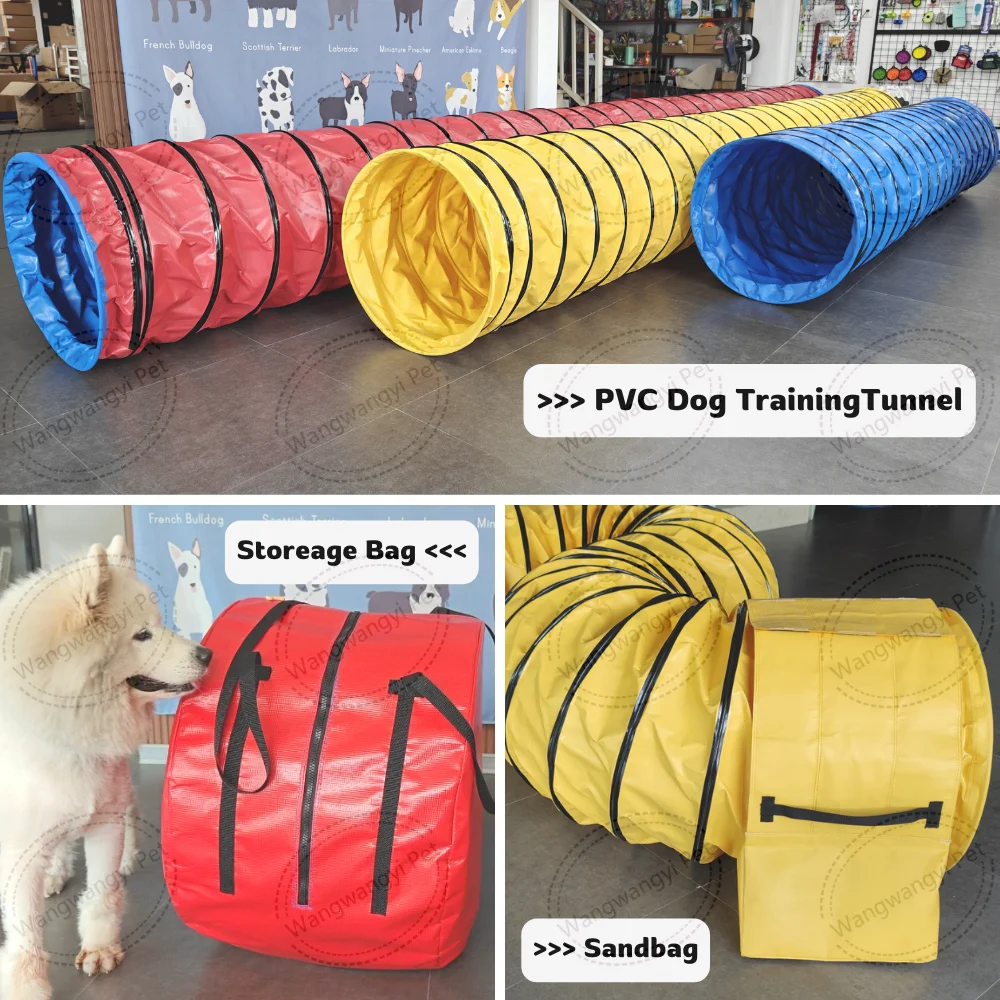 Reinforced PVC Dog Agility Play Tunnel Tube Professional 600mm Heavy ...