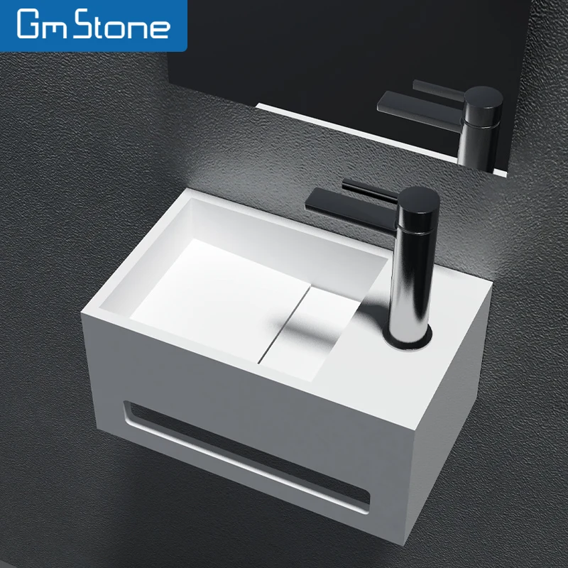 Wholesale Custom Modern Design Artificial Stone Wall-hung Wash Basin ...