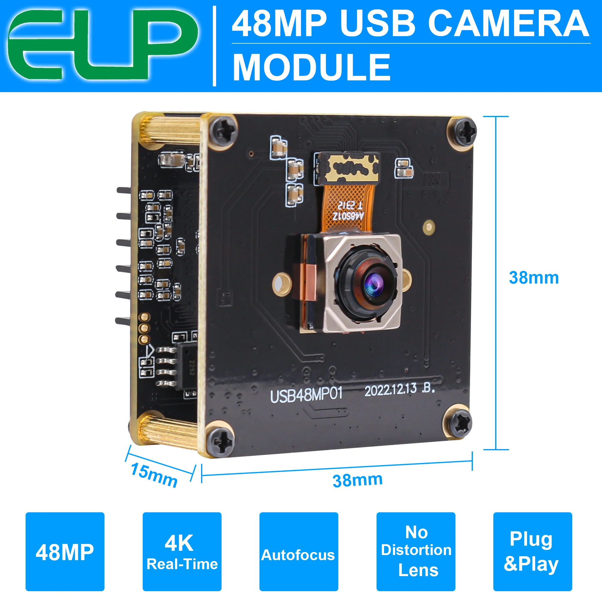 Elp Fast Autofocus Usb Camera Module 48mp With 70 Degree No Distortion ...