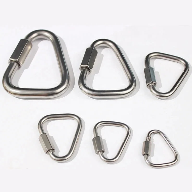 Custom Marine Grade Triangle Quick Connector Ring Carabiner Clip Chain ...