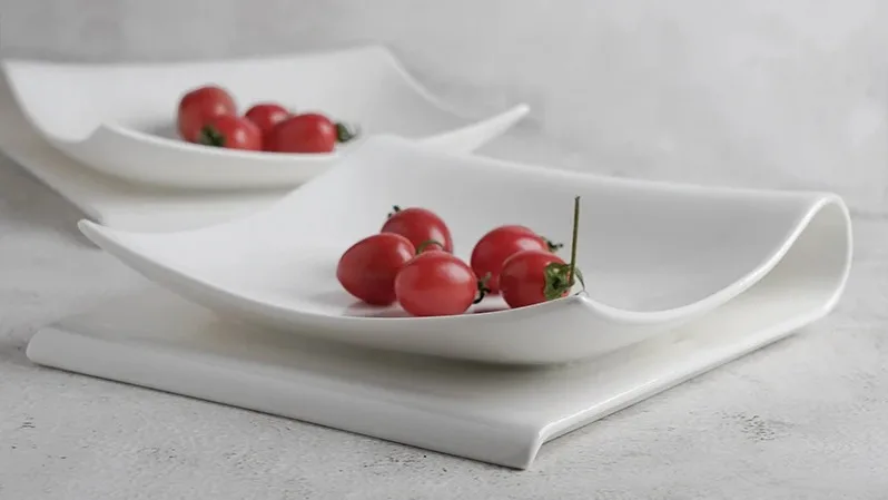 Creative Rectangle Ceramic Dinner Plate Breakfast Cold Dishes Dessert ...