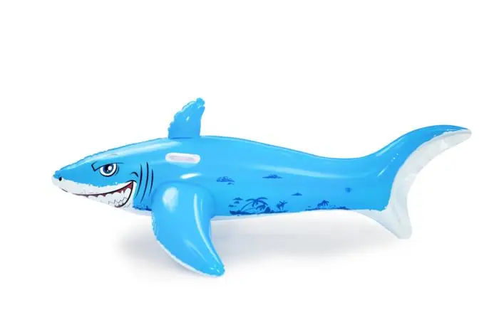 Bestway 41032 Inflatable Pool Float For Kids Great White Shark Rider ...